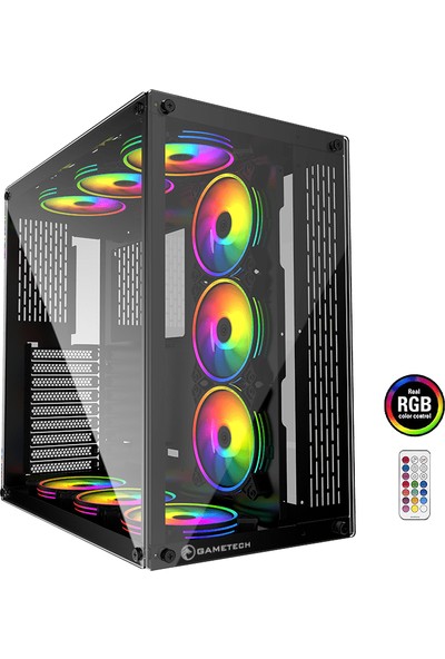 Gametech Archon Kumandalı 9X120 mm Rgb Fan Oyuncu Bilgisayar Kasası Gametech Archon Kumandalı 9X120 mm Rgb Fan Oyuncu Bilgisayar Kasası