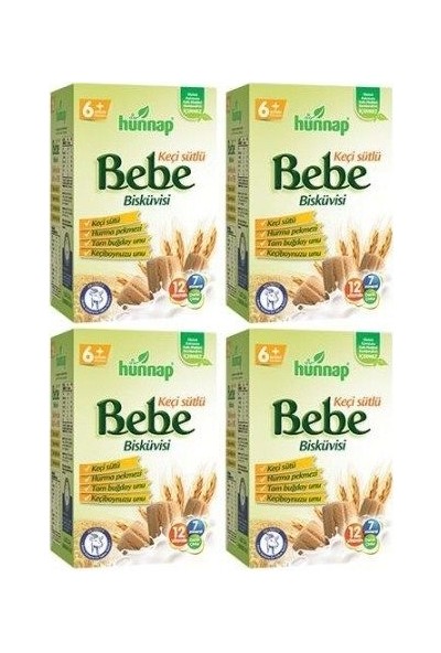 Hünnap Keçi Sütü Bebek Bisküvisi 400 gr - 4 Adet Hünnap Keçi Sütü Bebek Bisküvisi 400 gr - 4 Adet