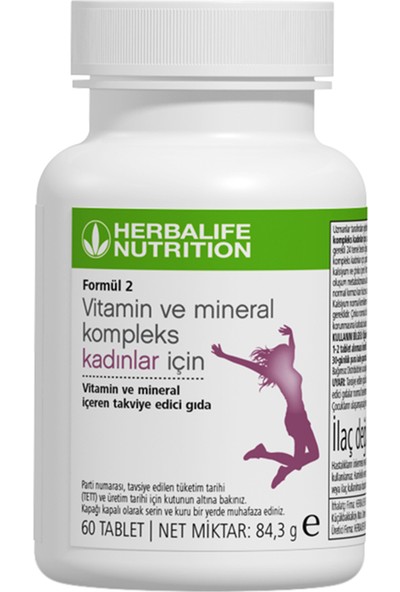 Herbalife Formül 2 Vitamin ve Mineral Kompleks Kadınlar Için 60 Tablet Herbalife Formül 2 Vitamin ve Mineral Kompleks Kadınlar Için 60 Tablet