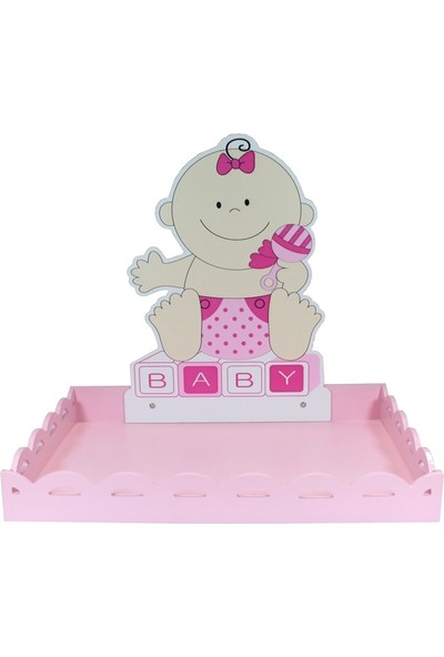 Tepsi Sepet - Pembe - 43,00 cm - Baby Figürlü Tepsi Sepet - Pembe - 43,00 cm - Baby Figürlü
