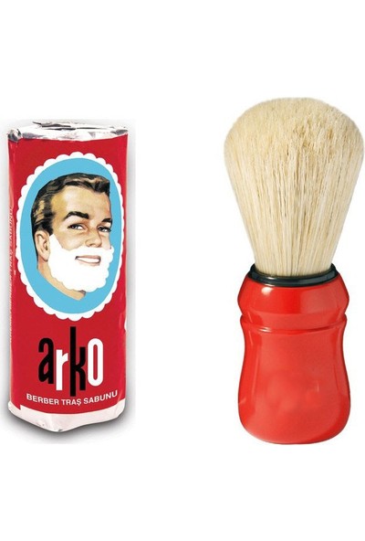 Arko Tıraş Sabunu + Ahşap Sakal Bıyık Tıraş Fırçası Arko Tıraş Sabunu + Ahşap Sakal Bıyık Tıraş Fırçası