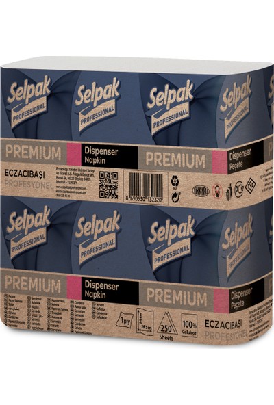Selpak Professional Premium Dispanser Peçete 250 x 18'li 18 gr / M2 1/6 Katlama Selpak Professional Premium Dispanser Peçete 250 x 18'li 18 gr / M2 1/6 Katlama