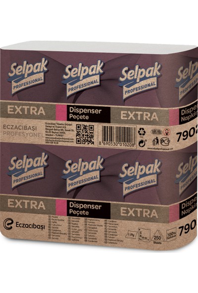 Selpak Professional Extra Dispenser Peçete 250 x 18'li 17 Gr/m2 1/4 Katlama Selpak Professional Extra Dispenser Peçete 250 x 18'li 17 Gr/m2 1/4 Katlama