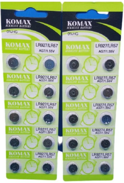 Hagiki (1 Kart) Ag7 395A Alkalin Pil 10 Lu Kart LR927/LR57 Düğme Pil Ag 7 (1 Kart)