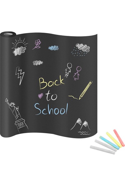 Black Board Büyük Boy Yapışkanlı Kara Tahta Sticker Blackboard Black Board Büyük Boy Yapışkanlı Kara Tahta Sticker Blackboard
