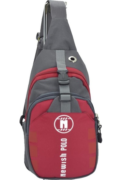 Newish Polo Newish Kumaş Çapraz Sırt ve Göğüs Çantası Kırmızı