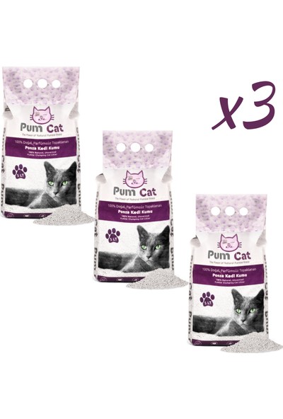 Pumice World Pum Cat Topaklanan Kedi Kumu, 15 Litre, Kokusuz 5x3