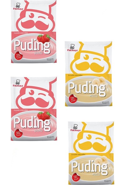 Pakmaya 4 'lü Puding (2 Muzlu + 2 Çilekli) Pakmaya 4 'lü Puding (2 Muzlu + 2 Çilekli)