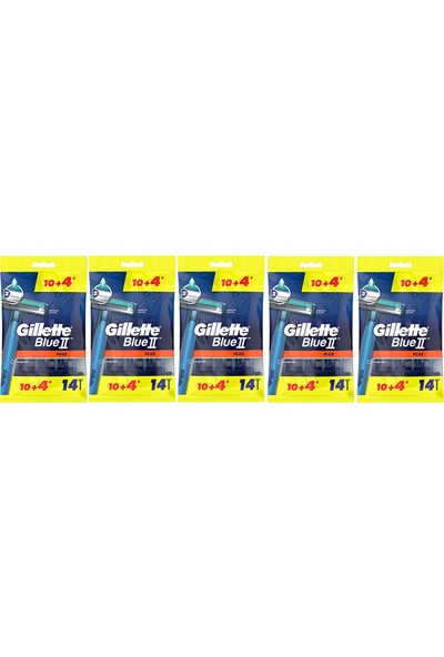 Gillette Blue2 Plus Kullan At Tıraş Bıçağı 14' lü x 5 Paket Gillette Blue2 Plus Kullan At Tıraş Bıçağı 14' lü x 5 Paket