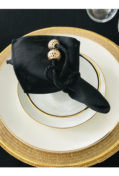 Vinebedding Mia Siyah Peçete 35X35CM Vinebedding Mia Siyah Peçete 35X35CM