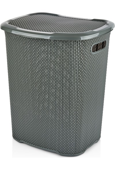Aslife Kirli Çamaşır Sepeti Damla Desen 52 lt Gri Aslife Kirli Çamaşır Sepeti Damla Desen 52 lt Gri