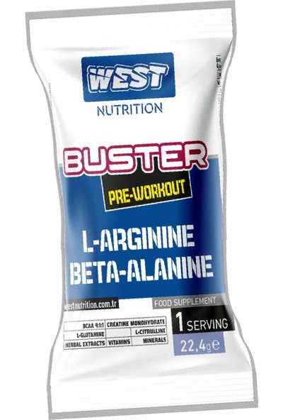 West Nutrition Buster L-Arjinin Beta Alanin Preworkout Tek Servis Saşe Paket Orman Meyveli West Nutrition Buster L-Arjinin Beta Alanin Preworkout Tek Servis Saşe Paket Orman Meyveli