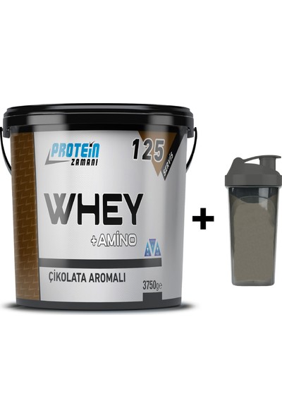 Protein Zamanı Whey + Amino Protein Tozu 3750 Gram 125 Servis - Shaker Hediyeli Protein Zamanı Whey + Amino Protein Tozu 3750 Gram 125 Servis - Shaker Hediyeli