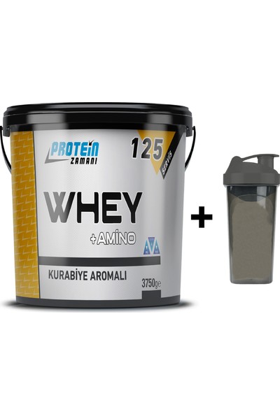 Protein Zamanı Whey + Amino Protein Tozu 3750 Gram 125 Servis - Shaker Hediyeli Protein Zamanı Whey + Amino Protein Tozu 3750 Gram 125 Servis - Shaker Hediyeli