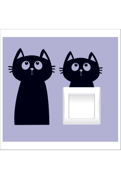 Dijital Dünya Kediler Priz Sticker