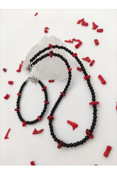 Stoneage Mercan ve Oniks Taşından Seti