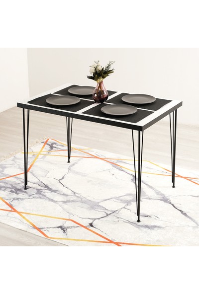 Mars Mobilya Selanik Beyaz Tel Ayaklı Masa Mars Mobilya Selanik Beyaz Tel Ayaklı Masa