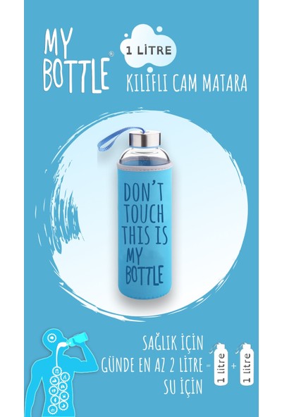 My Bottle Borosilikat Cam Matara 1000 ml Su Şişesi 1lt