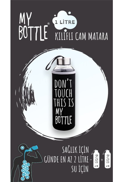 My Bottle Borosilikat Cam Matara 1000 ml Su Şişesi 1lt
