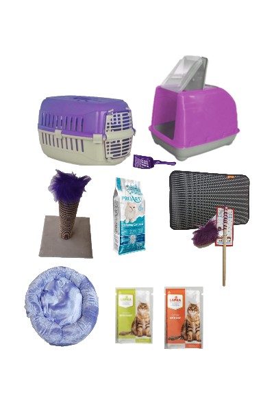 Cado Pet Yavru Kedi Başlangıç Ihtiyaç Seti 10 Lu Mor