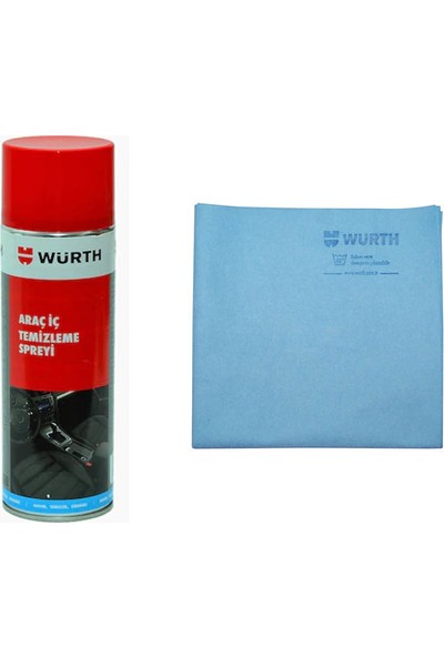 Würth Araç Oto Içi Kokpit Göğüs Döşeme Koltuk Temizleme Temizleyici Spreyi Ilacı Solüsyonu ve Würth Mikrofiber Sentetik Güderiz Bez Würth Araç Oto Içi Kokpit Göğüs Döşeme Koltuk Temizleme Temizleyici Spreyi Ilacı Solüsyonu ve Würth Mikrofiber Sentetik Güderiz Bez
