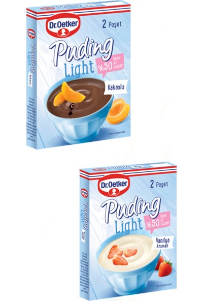 Dr Oetker Light Puding 2 Li (Vanilya + Kakao)