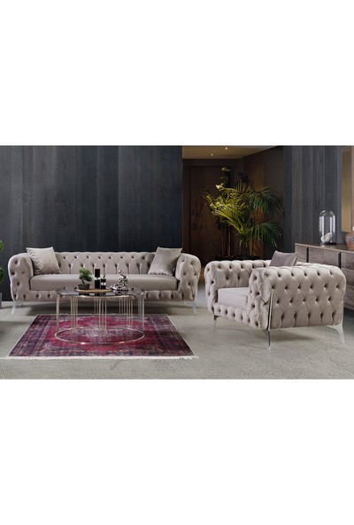 Eymense Platinum Koltuk Takımı Bej 3+1