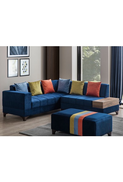 Eymense Azra Köşe Koltuk Takımı Mavi