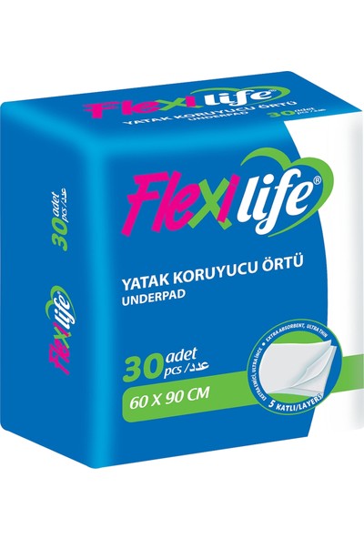 Flexilife Hasta Alt Bezi (Serme Yatak Koruyucu) 60 cm x 90 cm (30 Adet)