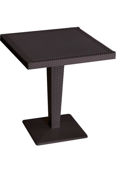 Holiday 70x70 Rattan Camlı Masa | Bahçe & Balkon Masası