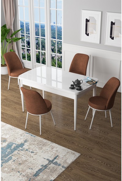 Canisa Concept Zen Serisi Mdf Açılabilir Mutfak Masası Takımı ,beyaz Masa + 4 Adet Sandalye Canisa Concept Zen Serisi Mdf Açılabilir Mutfak Masası Takımı ,beyaz Masa + 4 Adet Sandalye