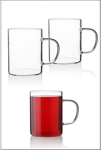 Deepoonline 3'lü Borosilikat Isıya Dayanıklı Cam Kupa Bardak