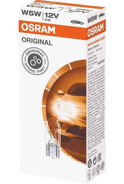 Osram Dipsiz Ampul 12V 5W T10 W5W 2825 10'lu Paket