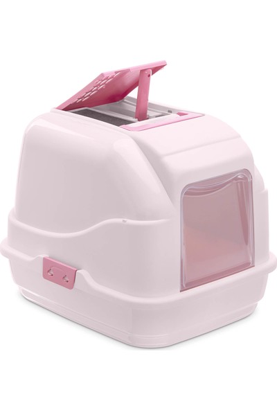 Imac Easy Cat Filtreli Kapalı Kedi Tuvalet Kapı Beyaz - Pembe