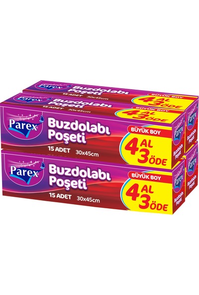 Parex Büyük Boy Buzdolabı Poşeti 4 Al 3 Öde