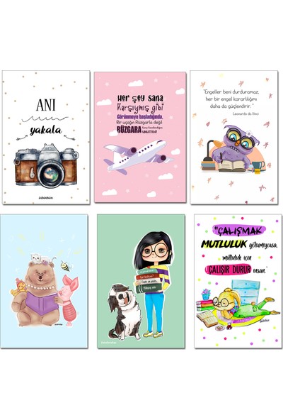 Fatofotofan Öğrenci Motivasyon Kartı Seti 6'lı, Karne Armağanı