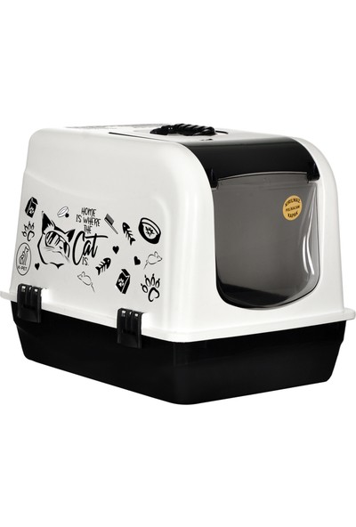 Yıldızhane Kırılmaz Kapaklı Büyük Kapalı Kedi Tuvaleti - Kürek Hediyeli