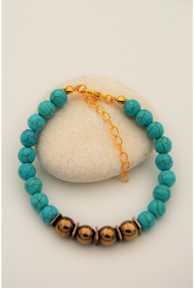 Stoneage Hematit ve Turkuaz Bileklik Stoneage Hematit ve Turkuaz Bileklik