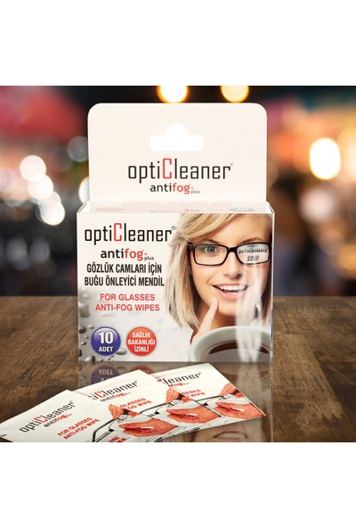 Gözlük Camları Için Opticleaner Tek Kullanımlık Antifog+Plus Buğu Önleyici Islak Mendil Gözlük Camları Için Opticleaner Tek Kullanımlık Antifog+Plus Buğu Önleyici Islak Mendil