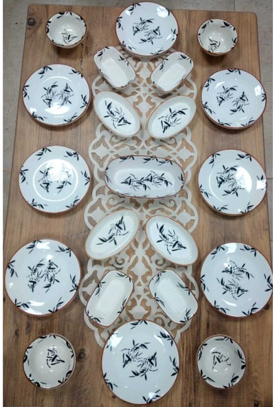 Yiğit Seramik Zeytindalı 8 Kişilik 21 Parça Kahvaltı Takımı