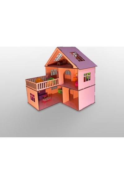 3A Lazer Pleksi 3 Katlı Pembe Barbie Evi