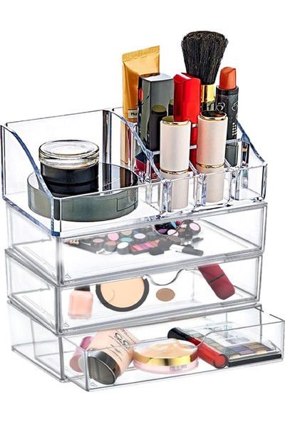 Meleni Home Piramit 8 Bölmeli 3 Çekmeceli Makyaj Organizer Kozmetik Ürün Düzenleyici Meleni Home Piramit 8 Bölmeli 3 Çekmeceli Makyaj Organizer Kozmetik Ürün Düzenleyici