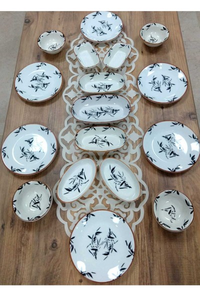 Yiğit Seramik Zeytindalı 6 Kişilik 17 Parça Kahvaltı Takımı