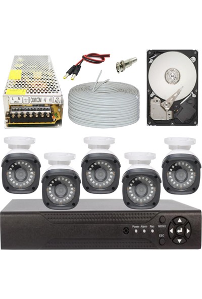 Elitcam 5’li 5 Megapiksel Sony Lens 1080P Aptina Sensör Güvenlik Kamerası Seti Hardisk Dahil Elitcam 5’li 5 Megapiksel Sony Lens 1080P Aptina Sensör Güvenlik Kamerası Seti Hardisk Dahil