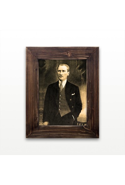 Plustablo Atatürk Portresi Ahşap Çerçeveli Kanvas Tablo Plustablo Atatürk Portresi Ahşap Çerçeveli Kanvas Tablo