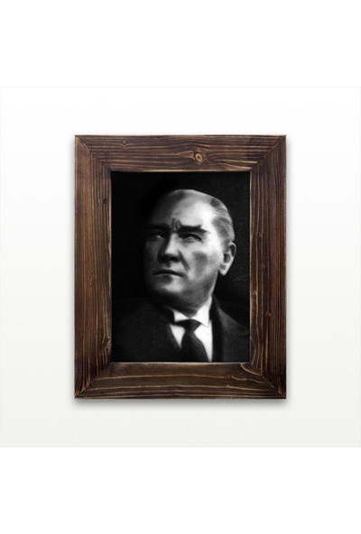Plustablo Atatürk Portresi Ahşap Çerçeveli Kanvas Tablo Plustablo Atatürk Portresi Ahşap Çerçeveli Kanvas Tablo