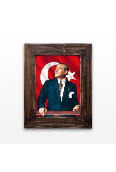 Plustablo Atatürk Portresi Ahşap Çerçeveli Kanvas Tablo Plustablo Atatürk Portresi Ahşap Çerçeveli Kanvas Tablo