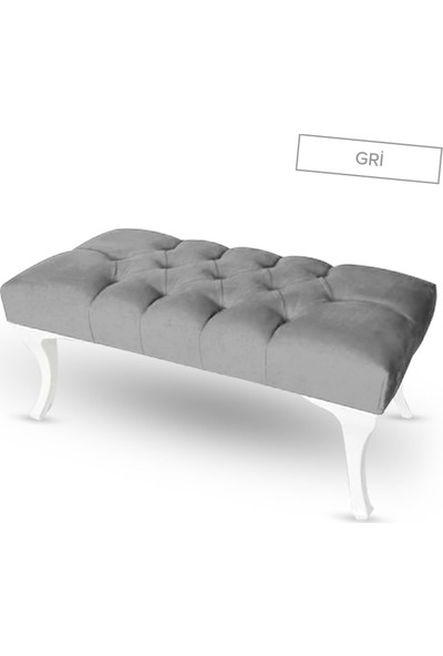 Astra Modern Silinebilir Bench Puf Koltuk - Gri
