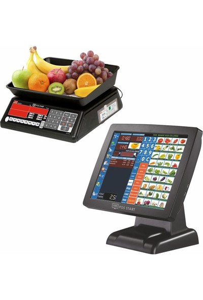 Viapos Manav Dokunmatik Barkodlu Hızlı Satış Sistemi L Eko Set 1