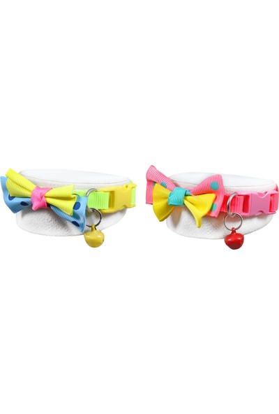 X-Perk Neon Kumaş Papyonlu Zilli Kedi Köpek Tasması 2'li Set X-Perk Neon Kumaş Papyonlu Zilli Kedi Köpek Tasması 2'li Set